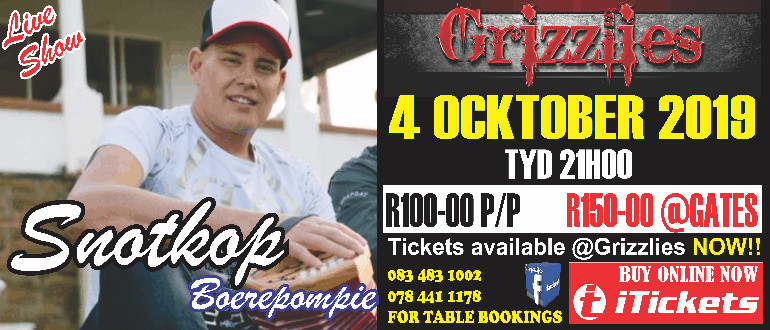 Tickets | SNOTKOP Live @ Grizzlies in Pretoria, ZA | iTickets