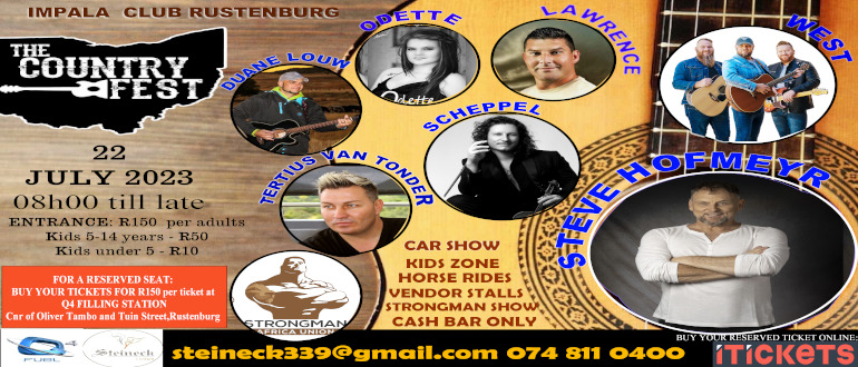 Tickets | Winter Country Fest Rustenburg in Rustenburg, ZA | iTickets